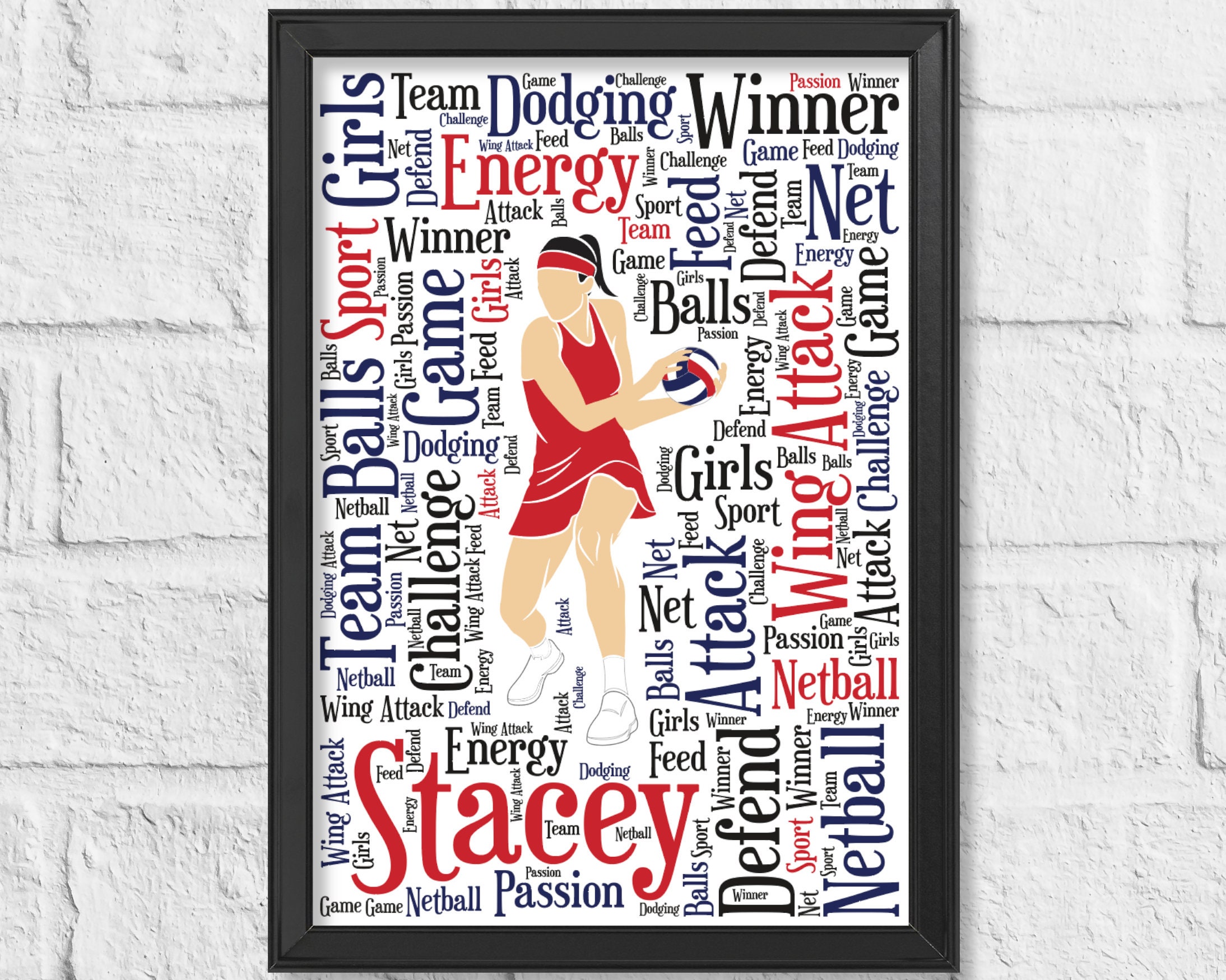 Personalised Netball Gifts for Her Female Netball Player - Etsy UK