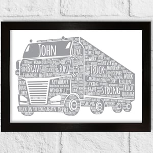 Personalised Lorry Truck Driver Word Art Gift for him | Etsy