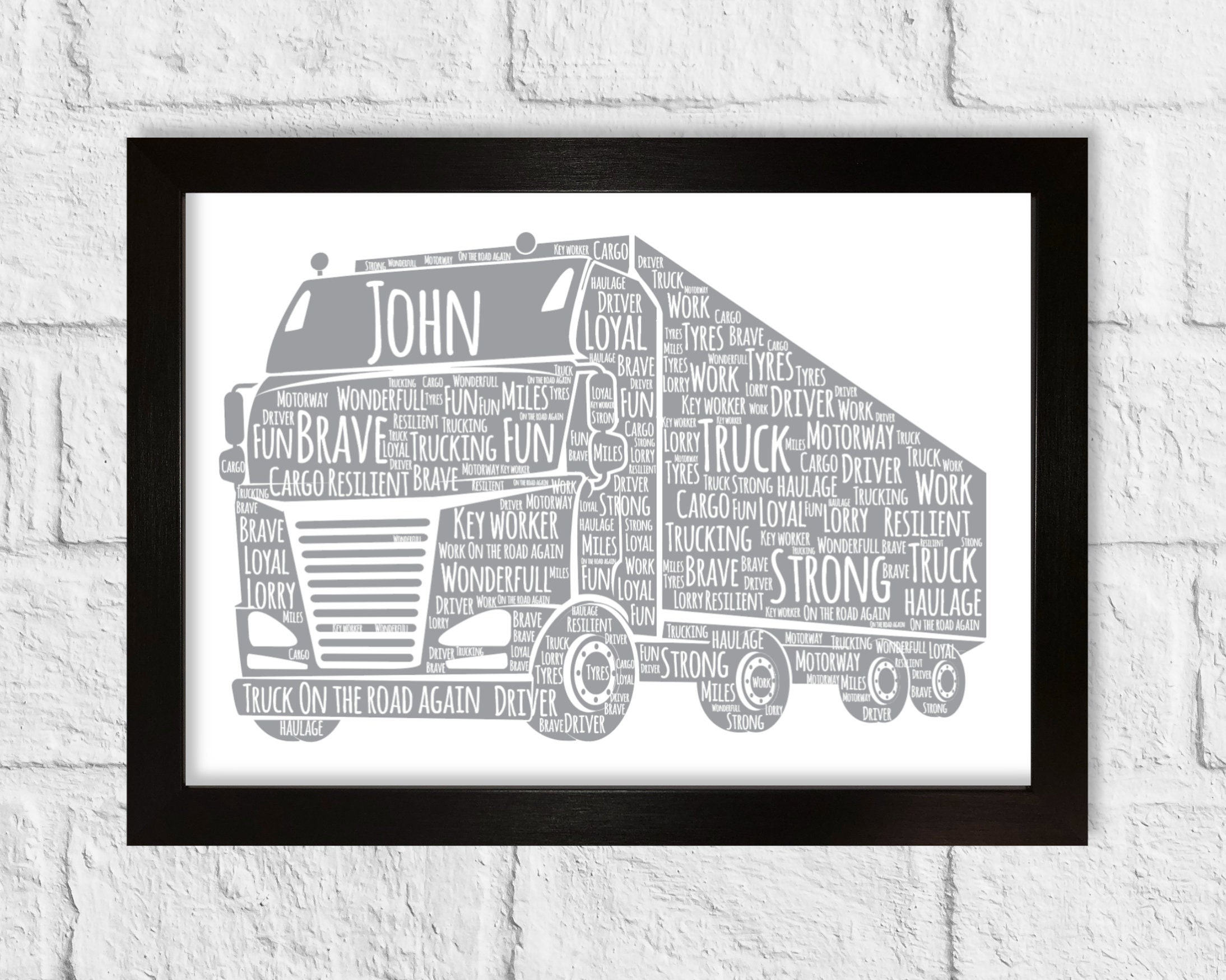 Personalised Lorry Truck Driver Word Art Gift for him | Etsy