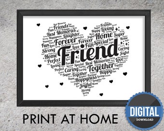 Best Friend Word Art | Etsy