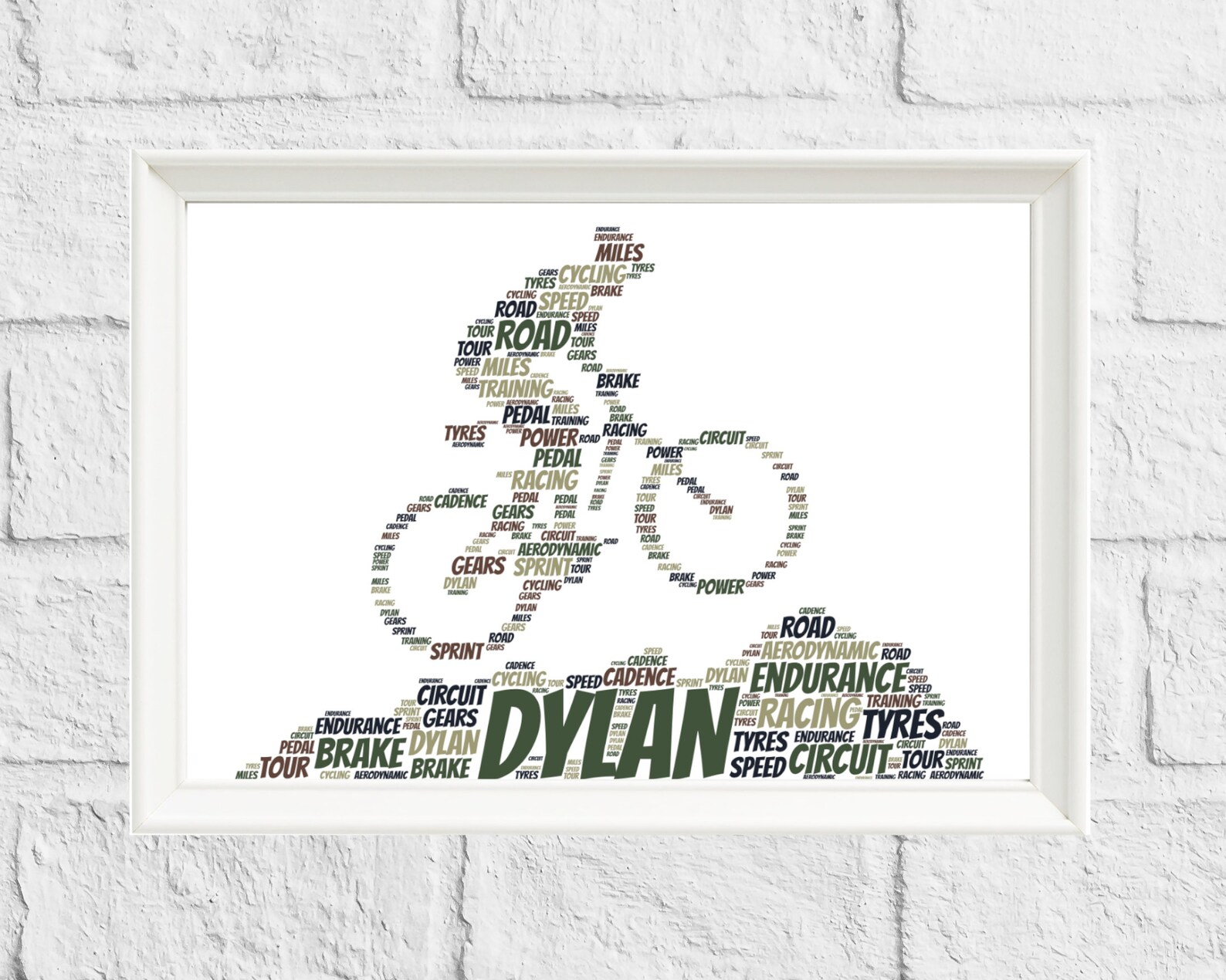 Personalised Mountain Bike Word Art Gift - Word Art Wall Print - MTB ...