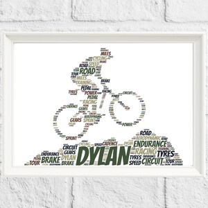 Personalised Mountain Bike Word Art Gift - Word Art Wall Print - MTB ...
