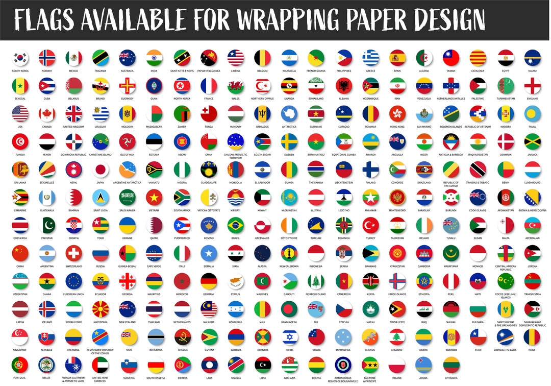 Flag Wrapping Paper. A3 Thick Quality Gift Wrapping Paper. Personalised ...