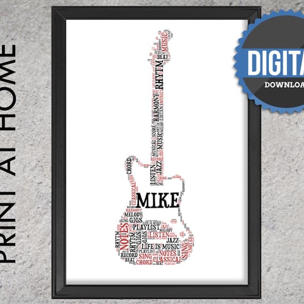 Guitar Word Art - Etsy