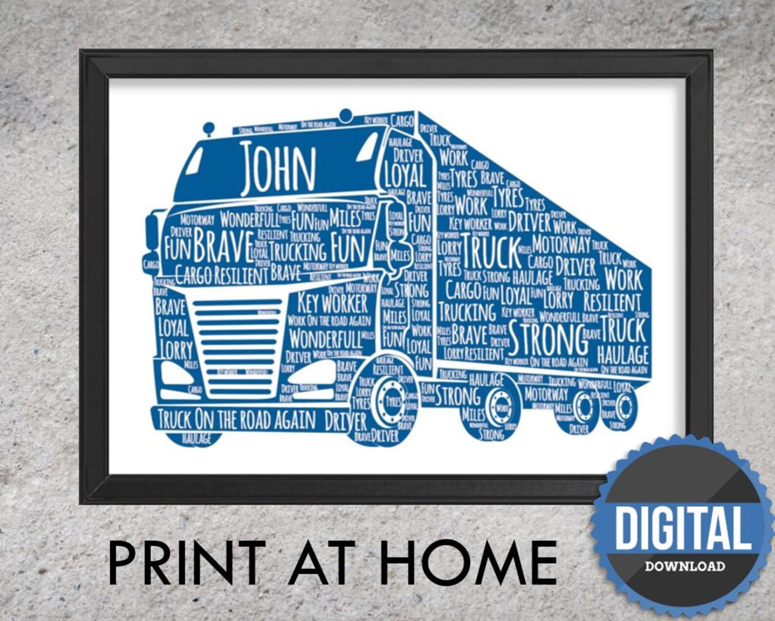 DIGITAL DOWNLOAD Personalised Lorry Truck Driver Word Art - Etsy