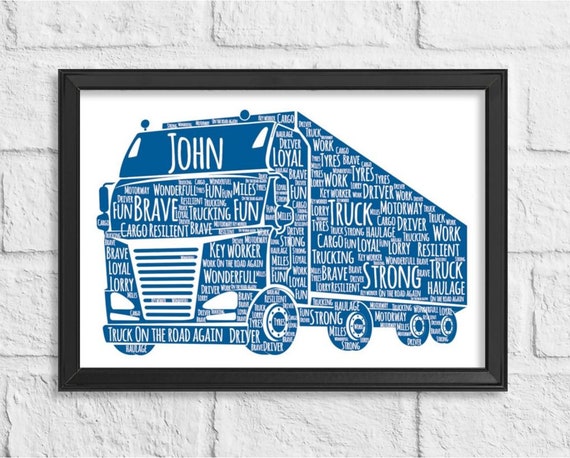 Personalised Lorry Truck Driver Word Art Gift Retirement - Etsy