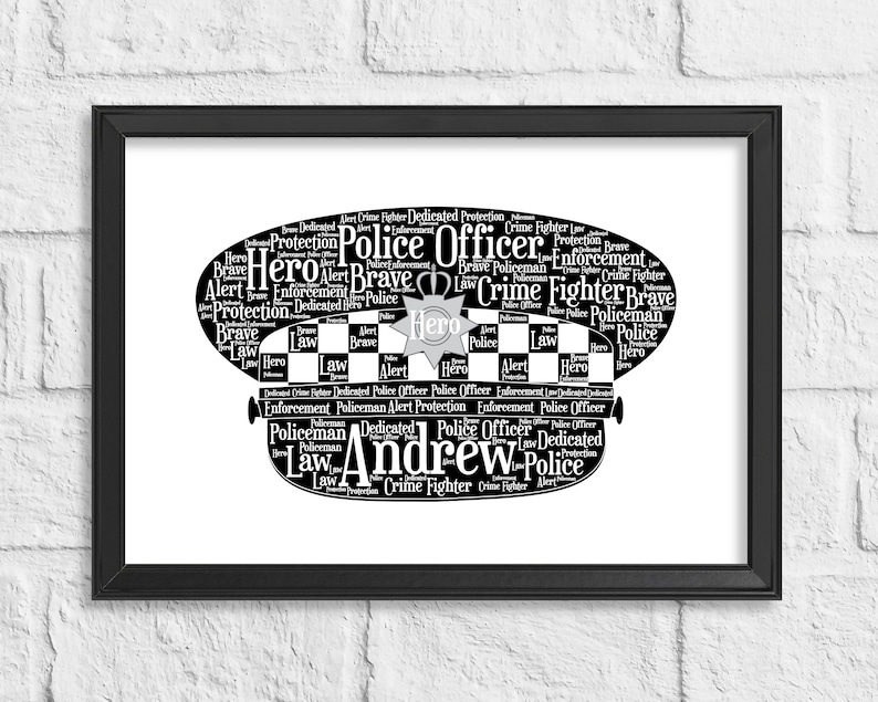 Personalised Police Officer Gifts UK Policeman Hat Word Art - Etsy.de