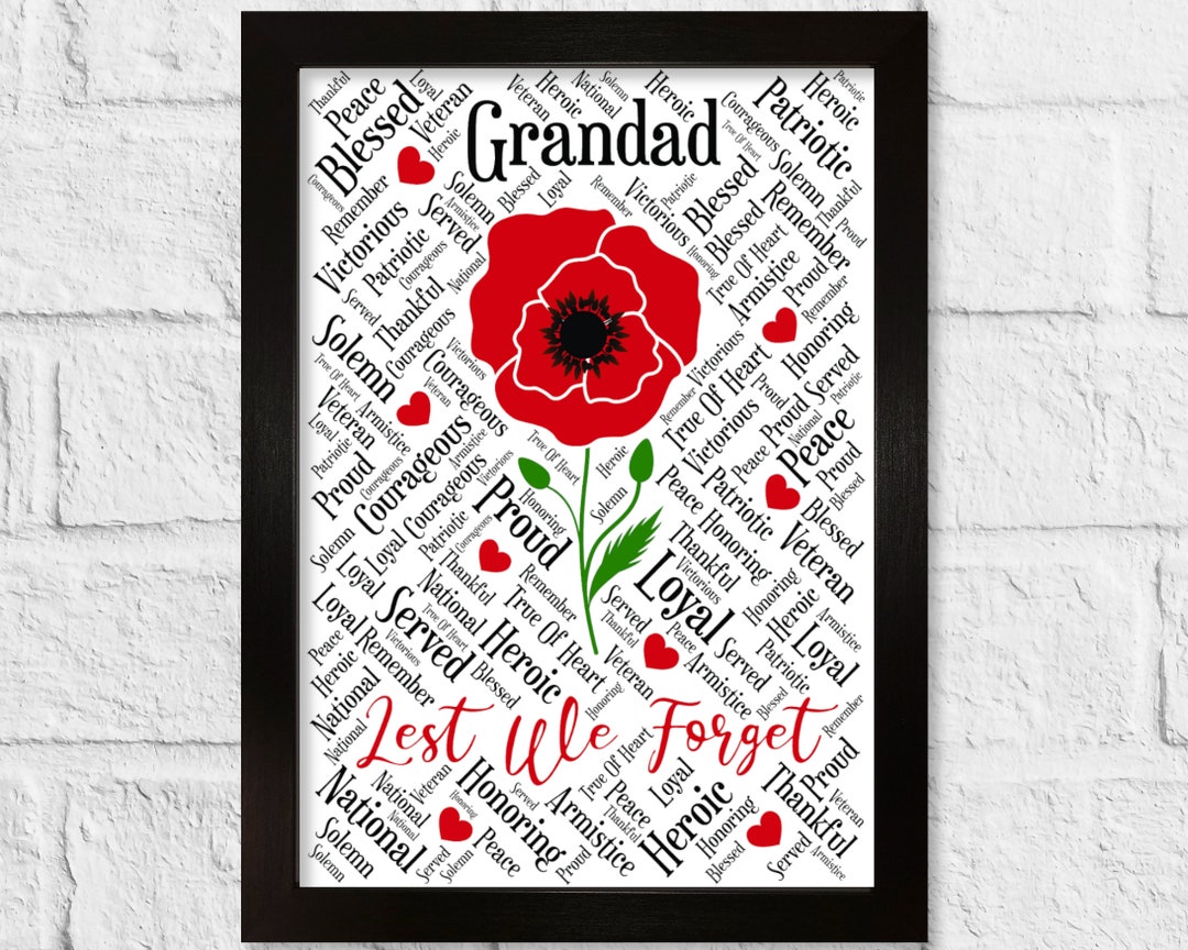Personalised Poppy Print Word Art Mothers Day Gifts for - Etsy