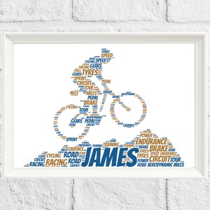 Personalised Mountain Bike Word Art Gift - Word Art Wall Print - MTB ...