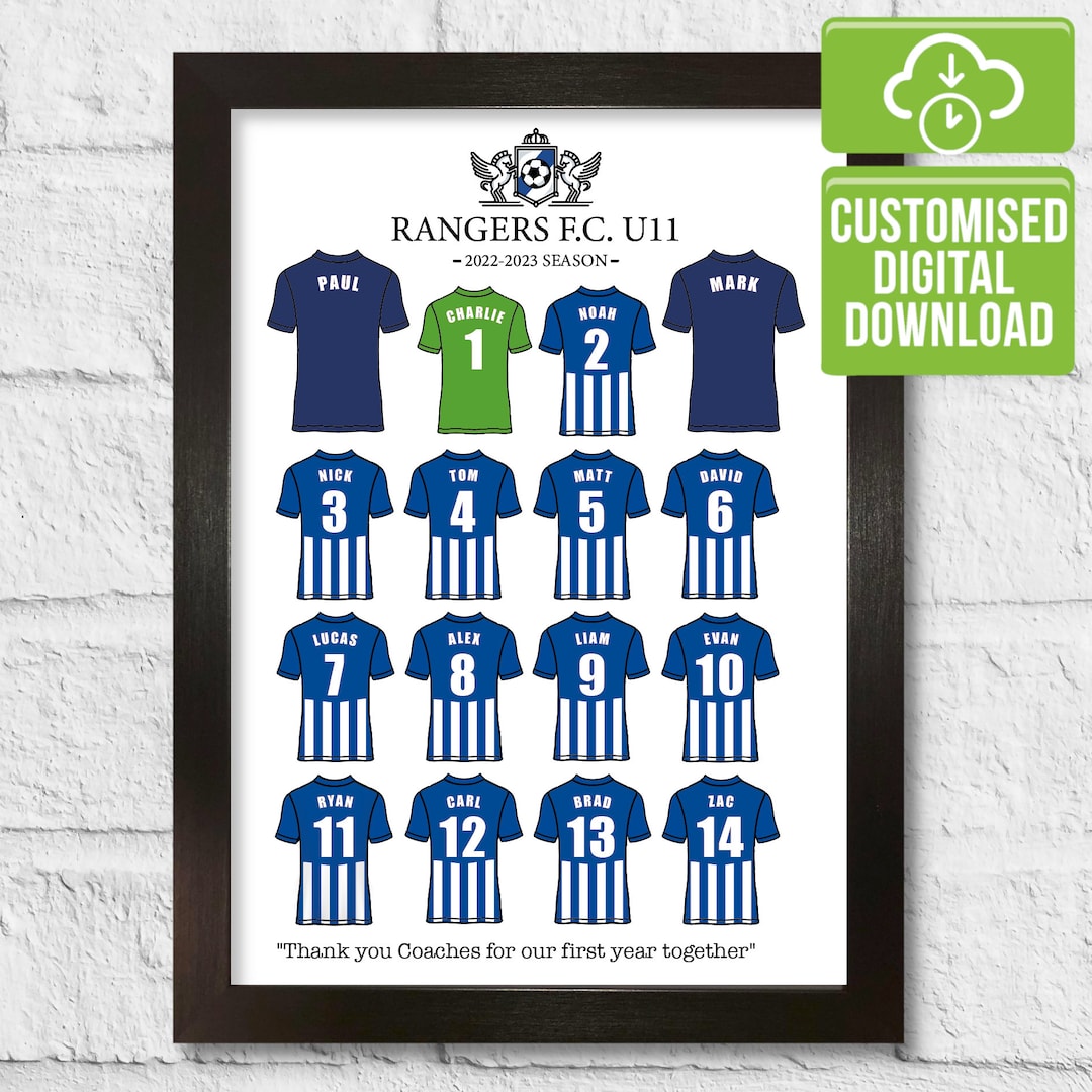 Personalized Sports Team Print - Junior Team Print - Gift for Coach ...