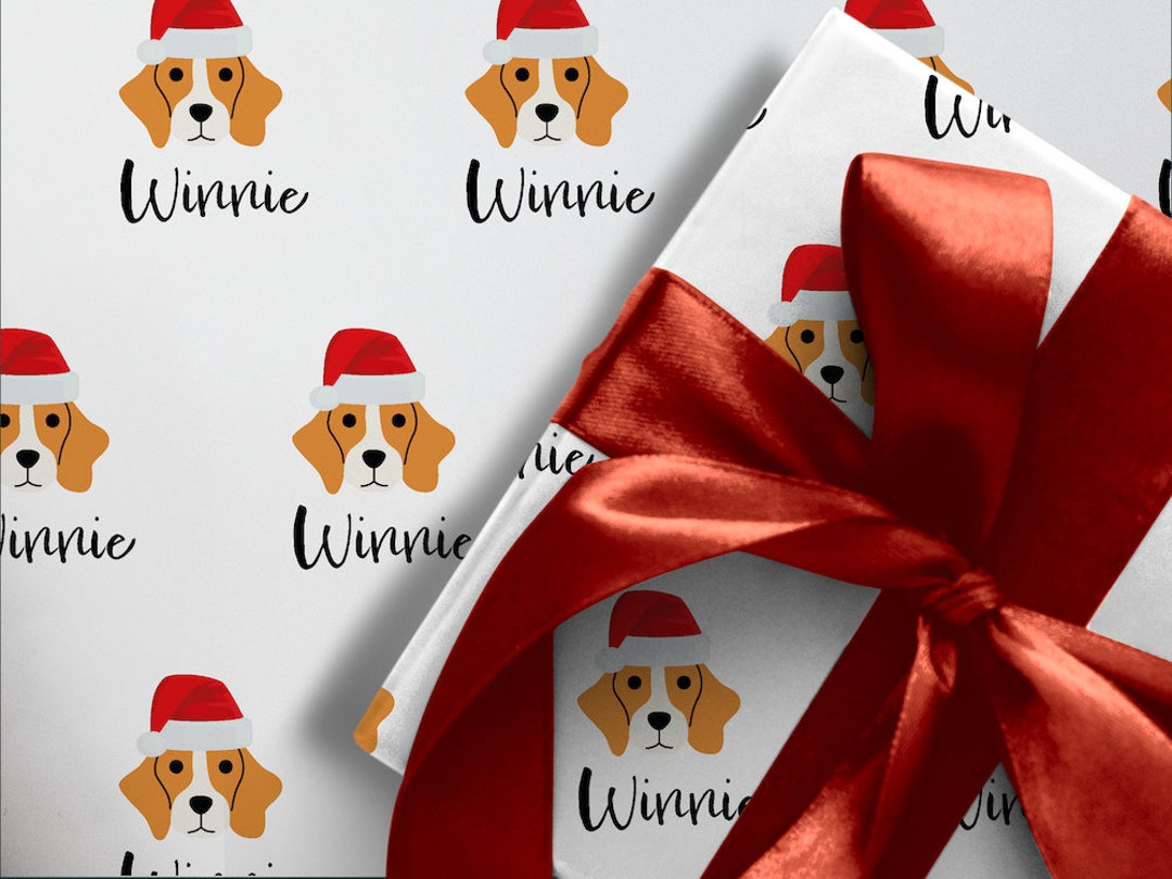 Personalised Dog Christmas Wrapping Paper. Personalised Dog A3 Thick ...