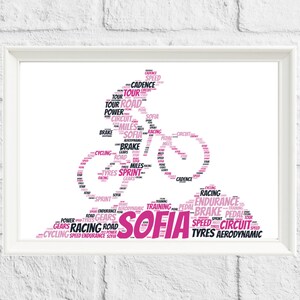 Personalised Mountain Bike Word Art Gift - Word Art Wall Print - MTB ...
