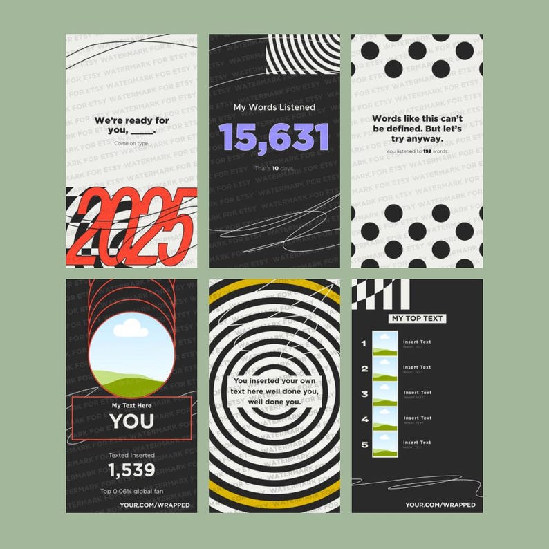 Spotify Wrapped 2025 Editable Template Etsy Uk