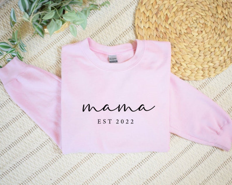 Mama Est Sweat-shirt Personalized Mom Sweater - Etsy Canada