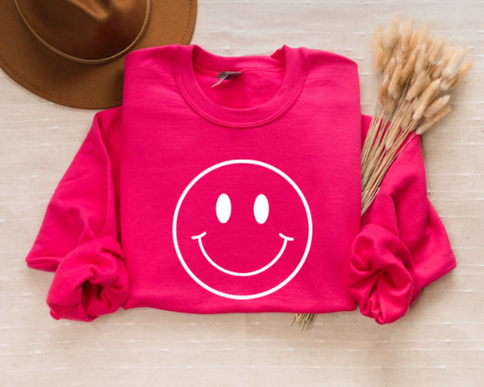 Smiley Face Sweatshirt Pink Smiley Face Retro - Etsy Canada