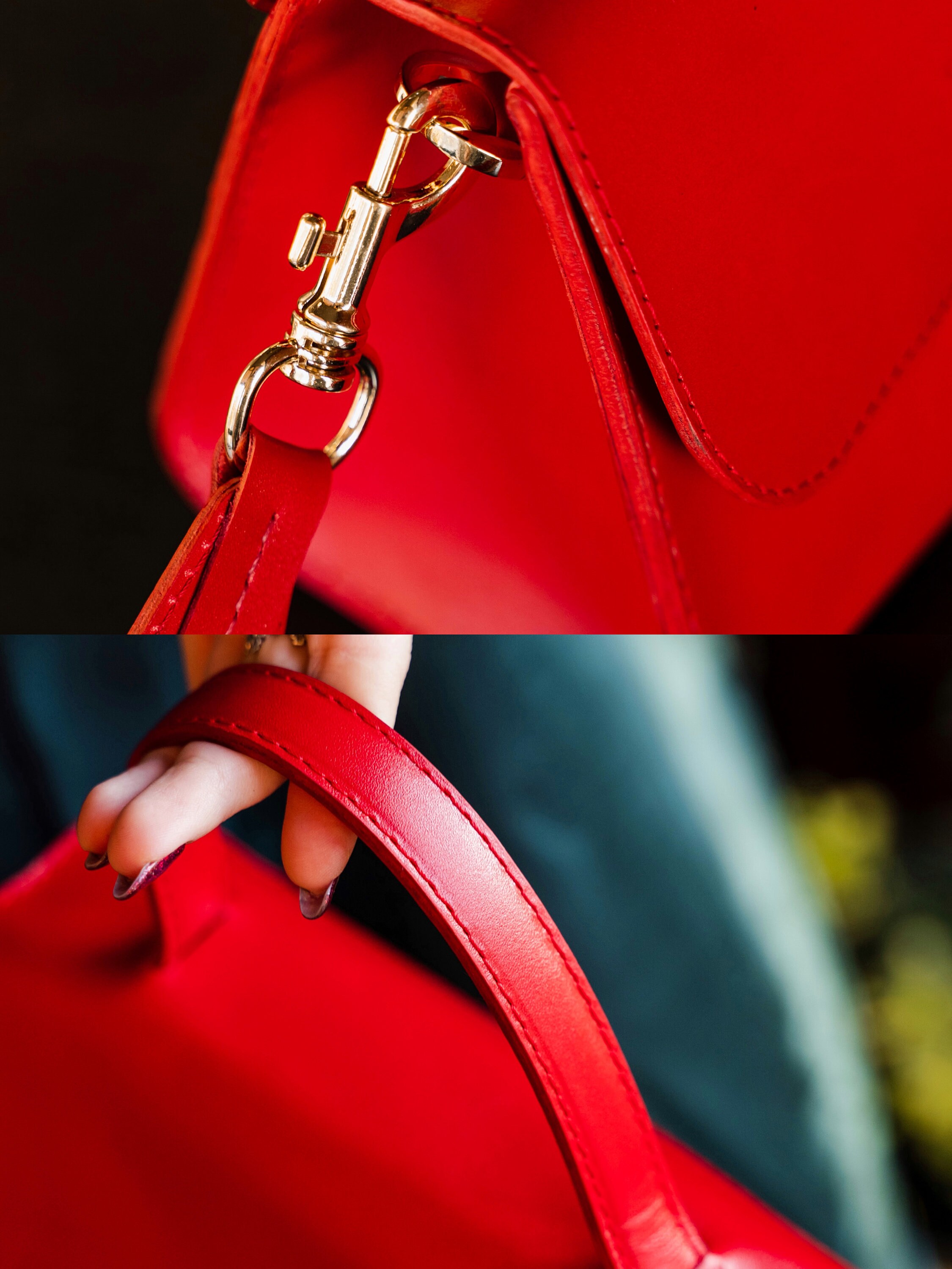 Crossbody Leather Red Bag for Women Red Shoulder Handbag With - Etsy