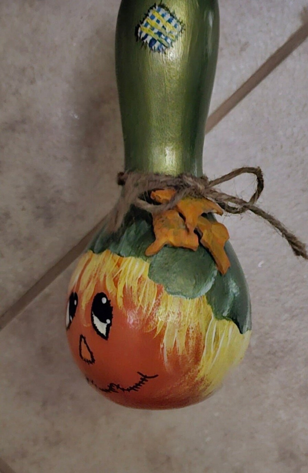 Miniature Hand Painted Gourd Scarecrow - Etsy