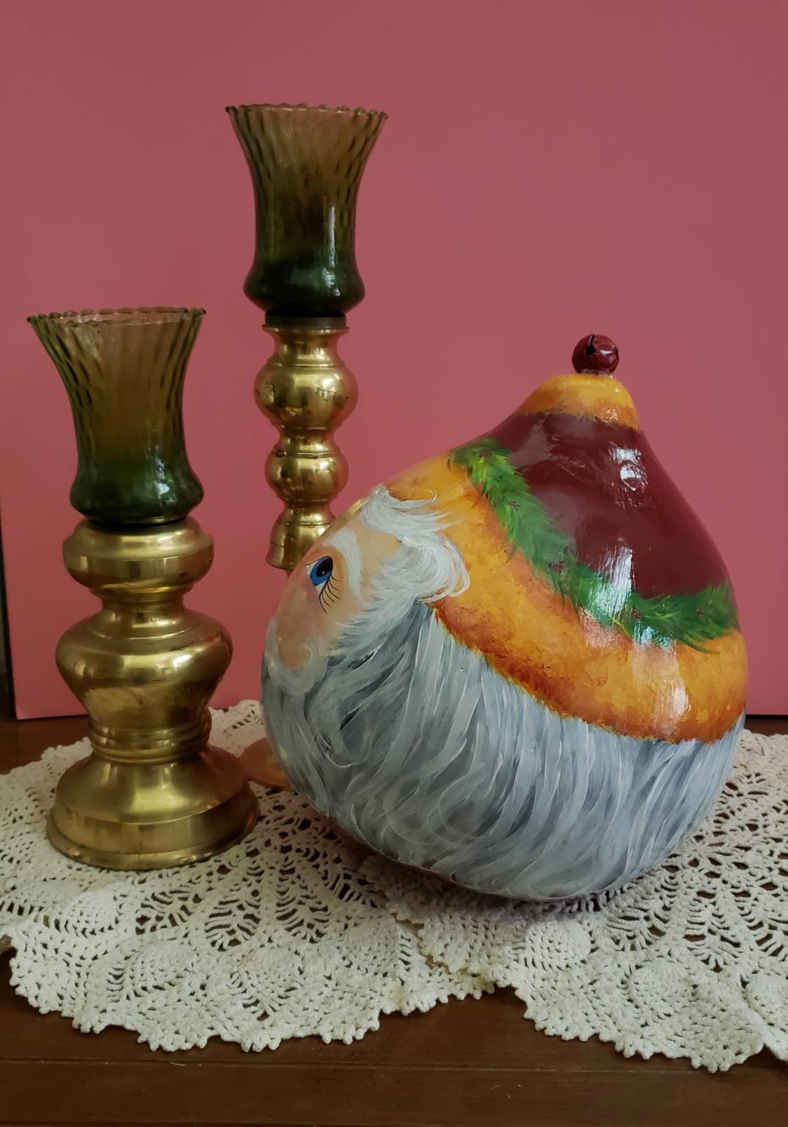 Hand Painted Santa Gourd - Etsy