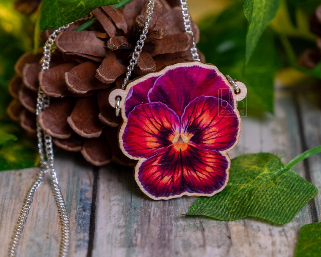 Red Pansy Necklace - Etsy
