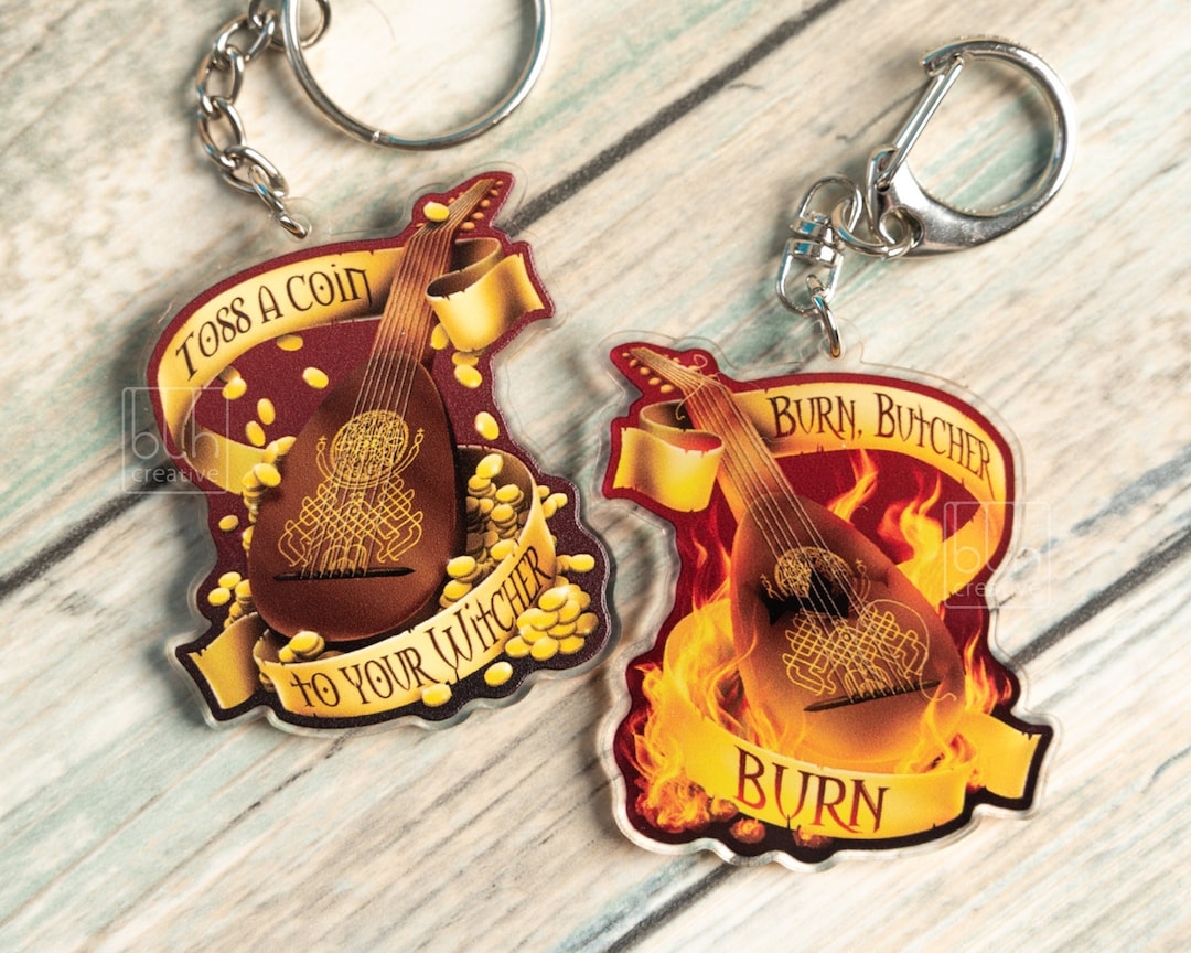 Jaskier Lute Key Ring, Double Sided - Toss a Coin to Your Witcher ...