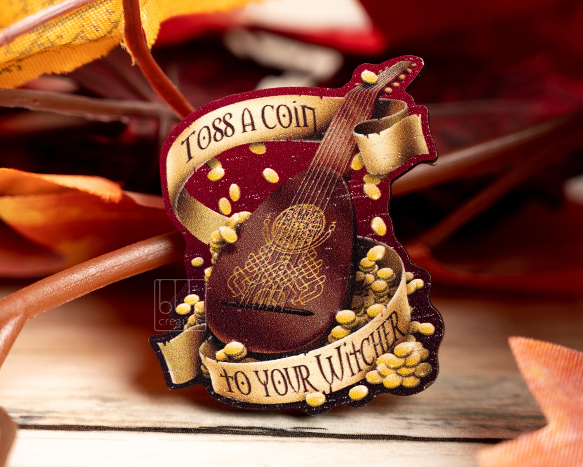 Jaskier Lute Pin Badges Toss a Coin to Your Witcher and Burn | Etsy