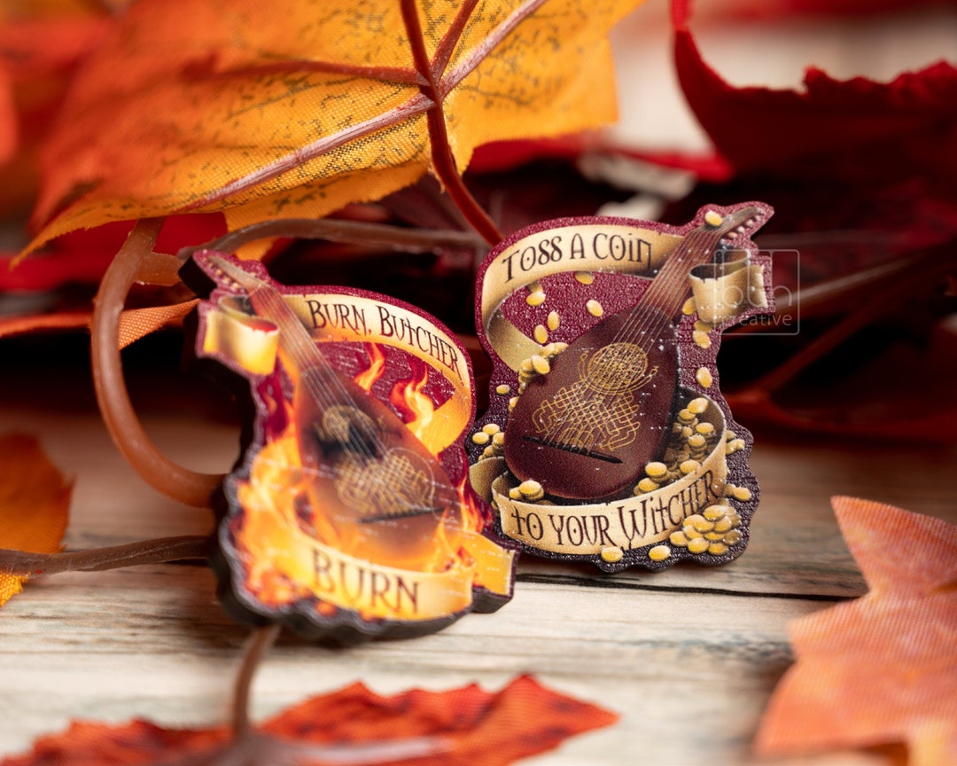 Jaskier Lute Pin Badges - Toss a Coin to Your Witcher and Burn Butcher ...