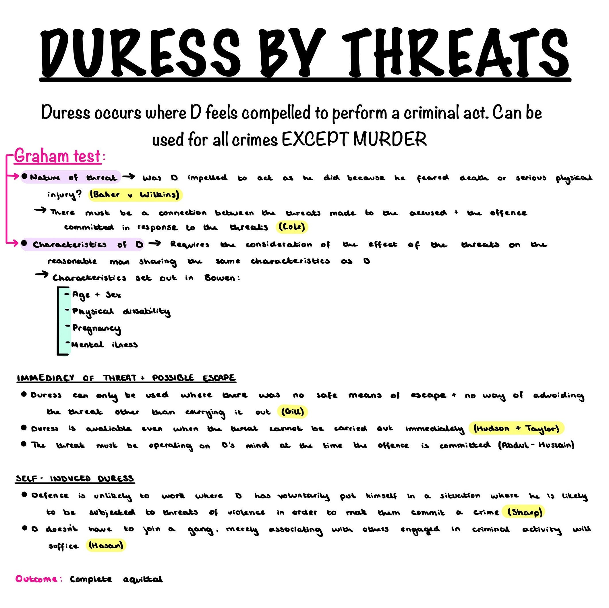 A-level Law Unit 2 Criminal Law Revision Notes Digital Studying ...