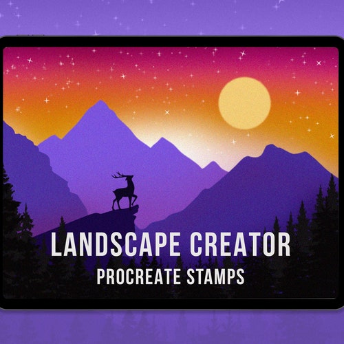 Procreate Landscape Creator Brush Set Mountain Stamp Deer - Etsy