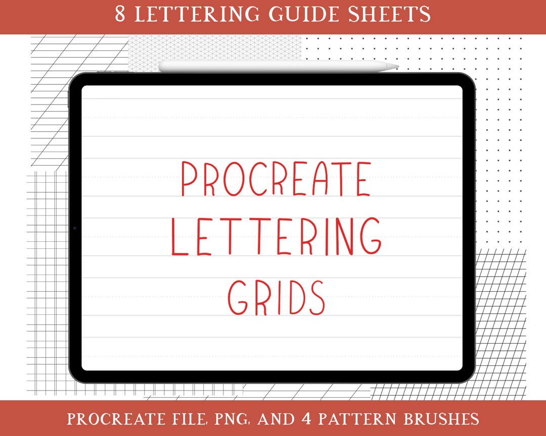Procreate Brush Handwriting Paper, Lettering Grids, Calligraphy Sheets ...
