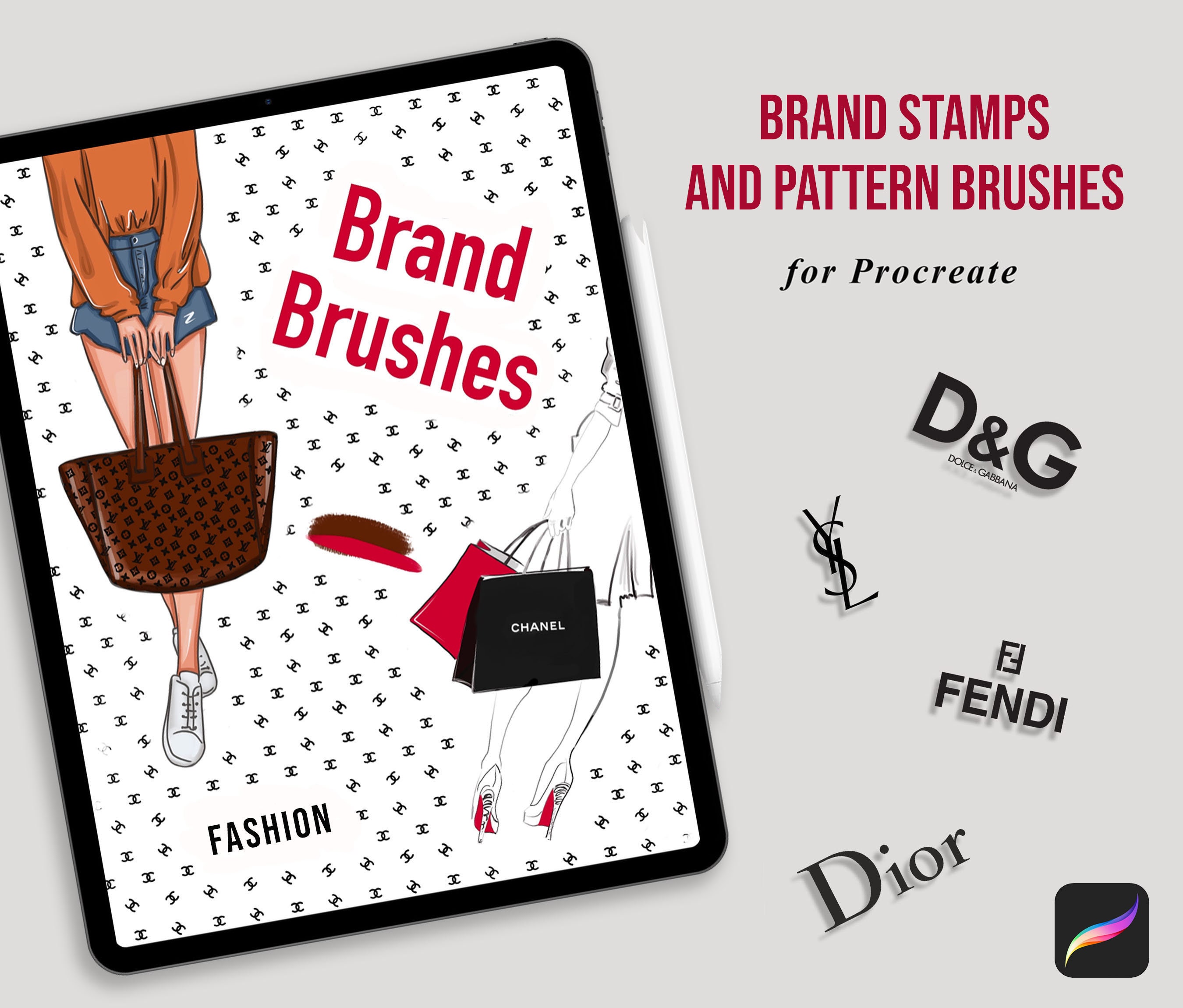 41 Procreate Brand Brushes Logo Pattern Brushes Procreate - Etsy