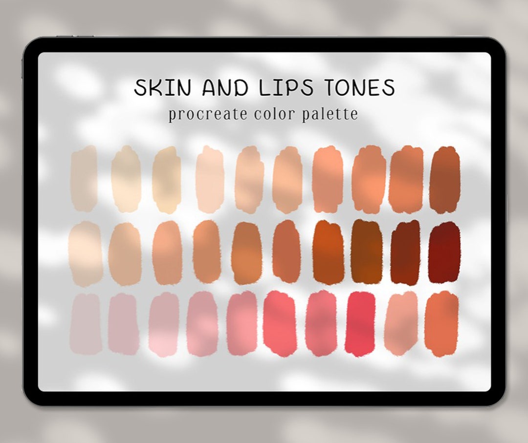 Procreate Skin Tone Color Palette, Color Swatches, Procreate Tools - Etsy