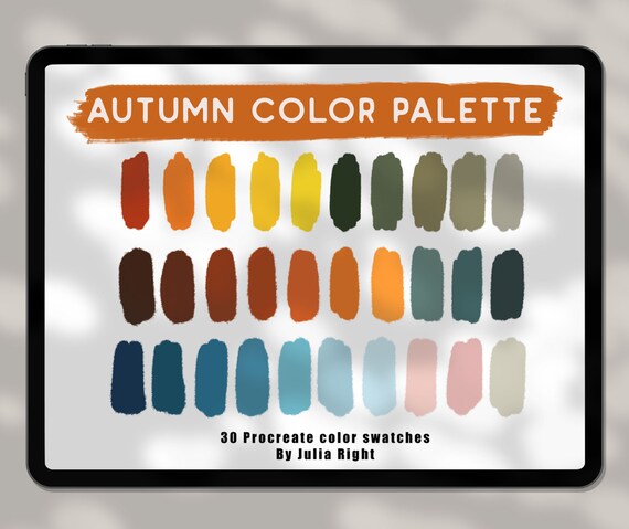 30 Autumn Color Swatches for Procreate Pumpkin Colors - Etsy