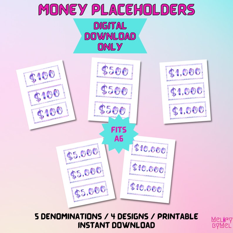 Digital Download Money Placeholders / Printable Prop Money for Cash ...