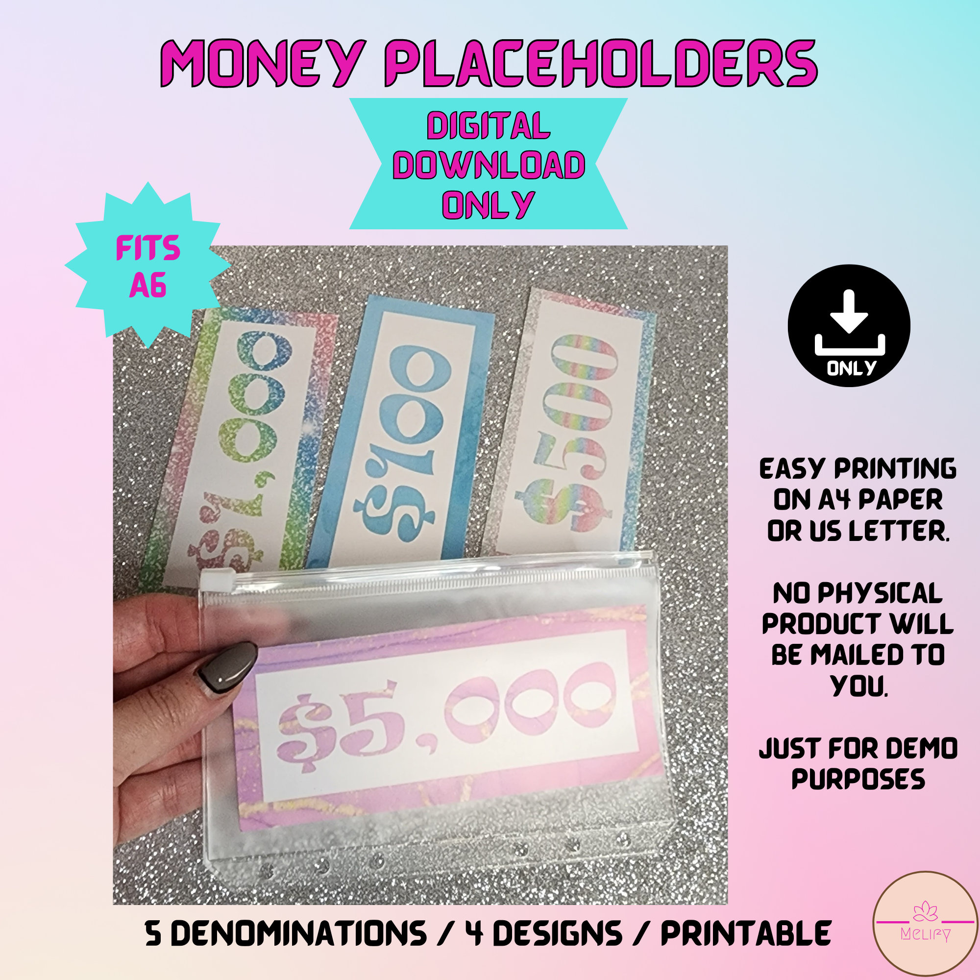 Digital Download Money Placeholders / Printable Prop Money for Cash ...