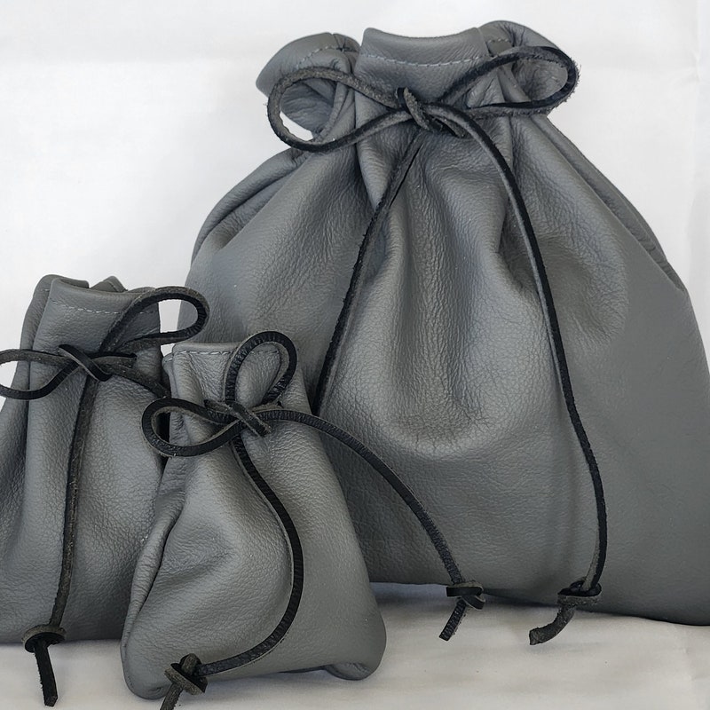 Leather Drawstring Pouch - Etsy