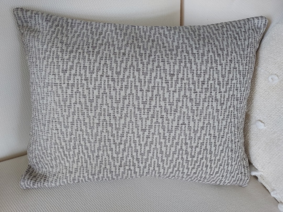 Designer Zippered Raised Texture Throw Pillow Cushion Cover in Gray ...