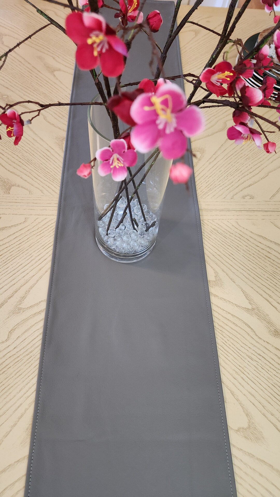 Genuine Leather Table Runner by Limano 12 X66 Color is Urban Gray Year ...