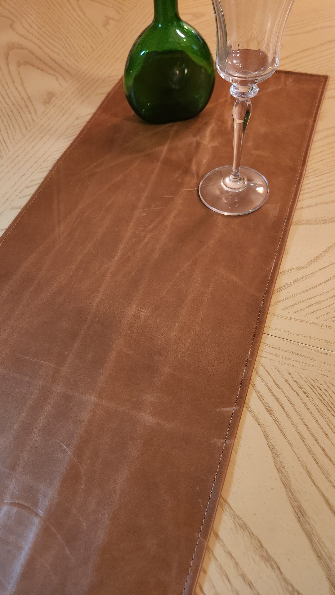 Genuine Leather Table Runner by Limano 12 X 45 Color is Artisan Brown ...