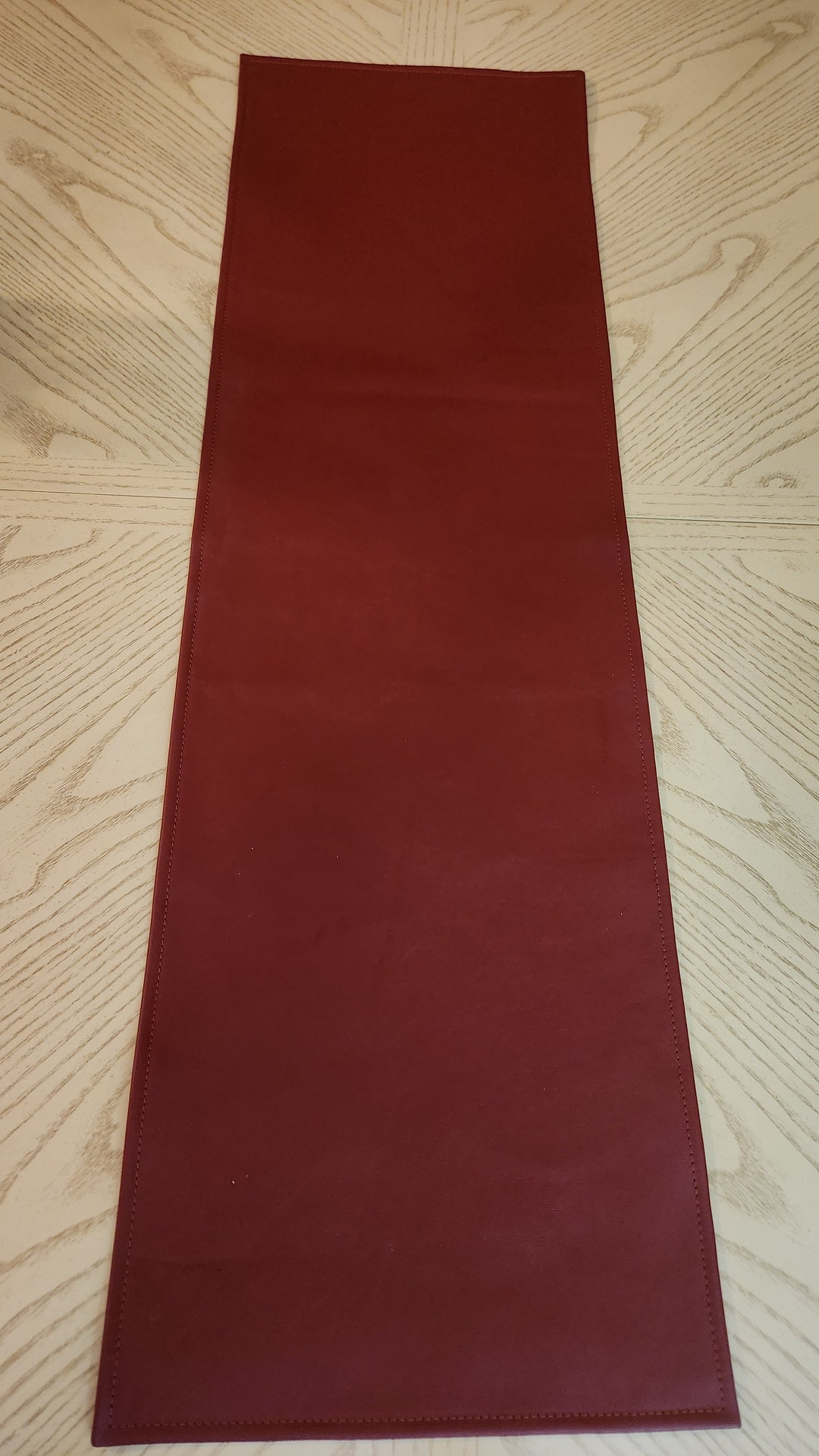 Genuine Leather Table Runner by Limano 12 X48 Color is Burgundy All ...