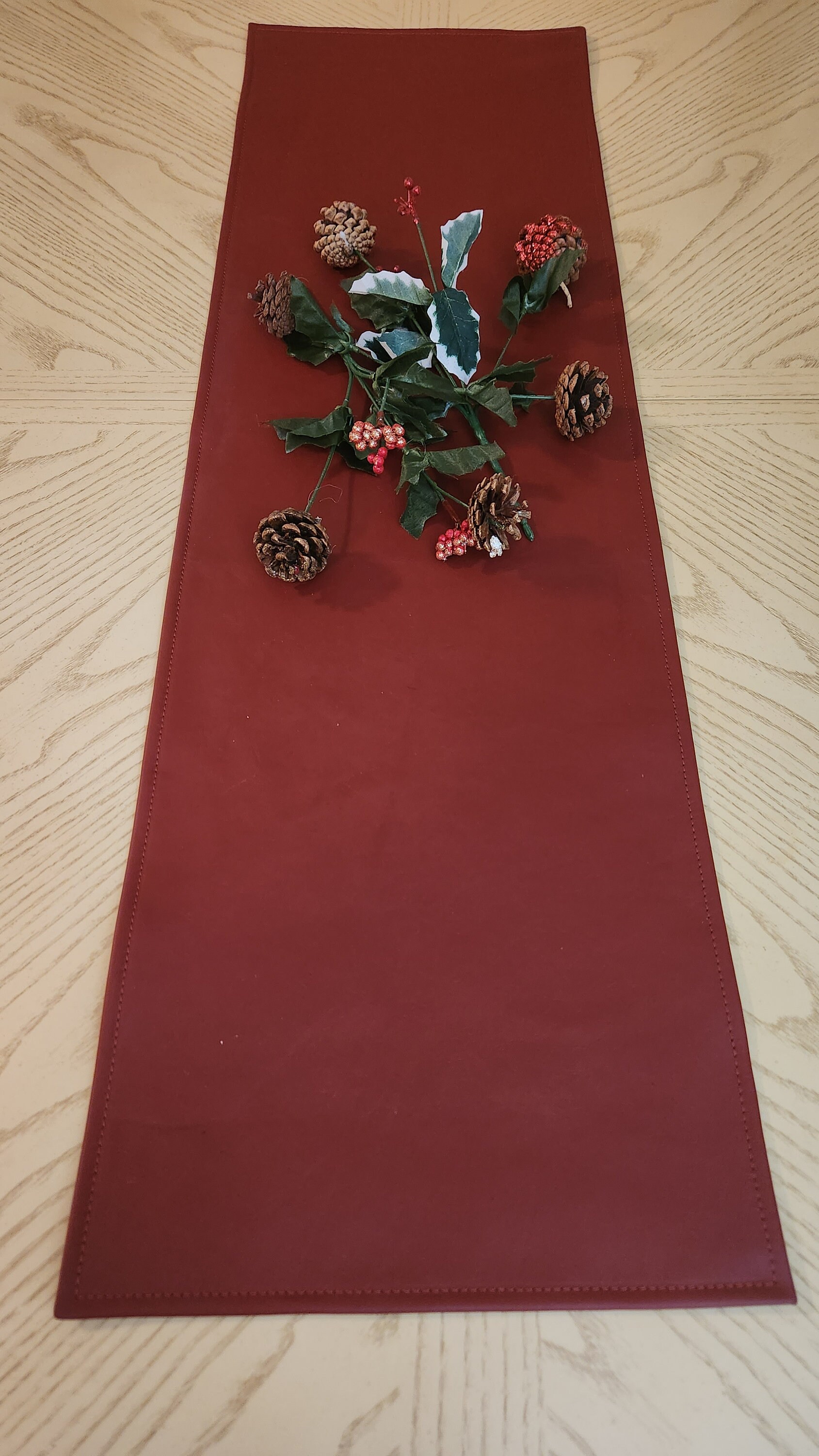 Genuine Leather Table Runner by Limano 12 X48 Color is Burgundy All ...