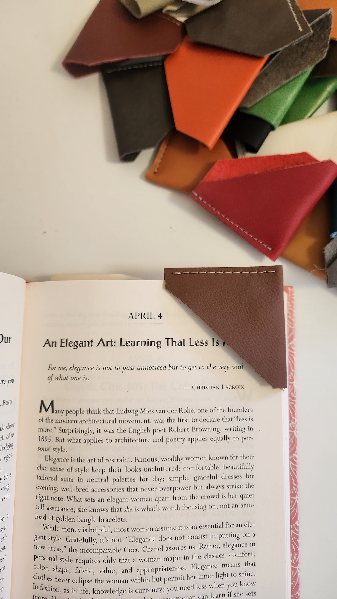 Leather Bookmarks Four (4) Simple and Tasteful Leather Corner Bookmarks ...