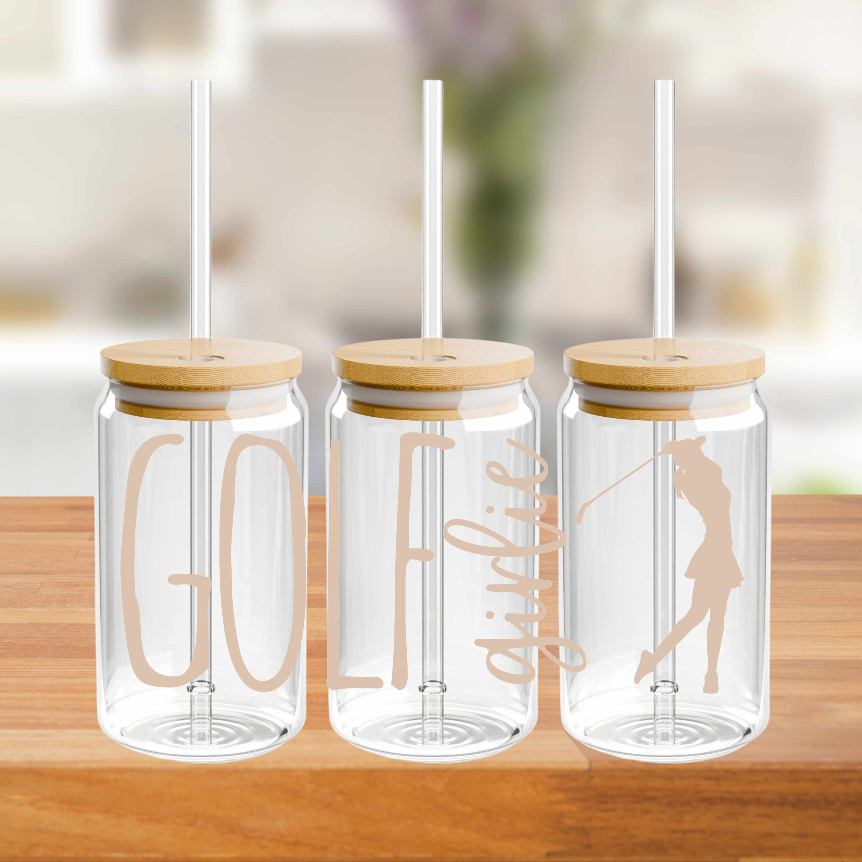 Golf Girlie Iced Coffee Cup 16oz Neutral Glass Cup Cute Coffee Cup With ...