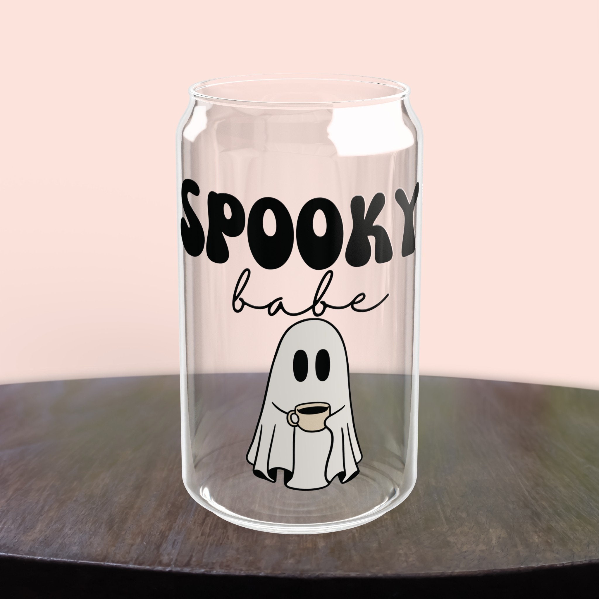 Spooky Babe Glass Iced Coffee Cup 16oz Coffee Ghost Spooky Iced Coffee ...