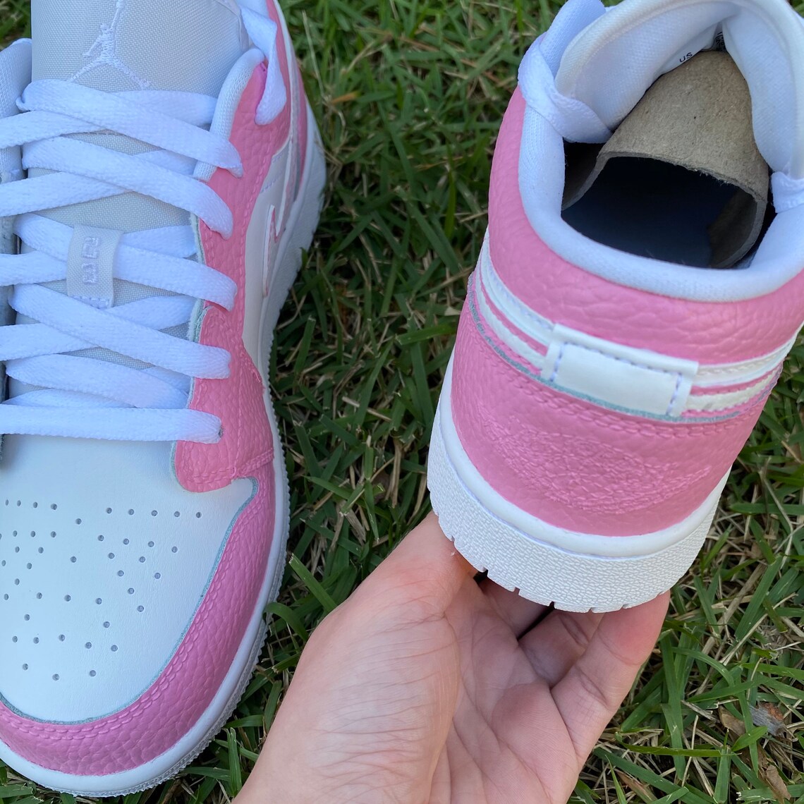 Custom Pink Jordan 1 Lows READ DESCRIPTION | Etsy