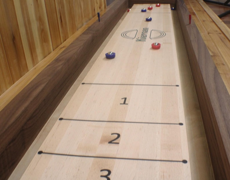 Solid Hardwood Tabletop Shuffleboard Game, Handmade Wooden Board, Home ...