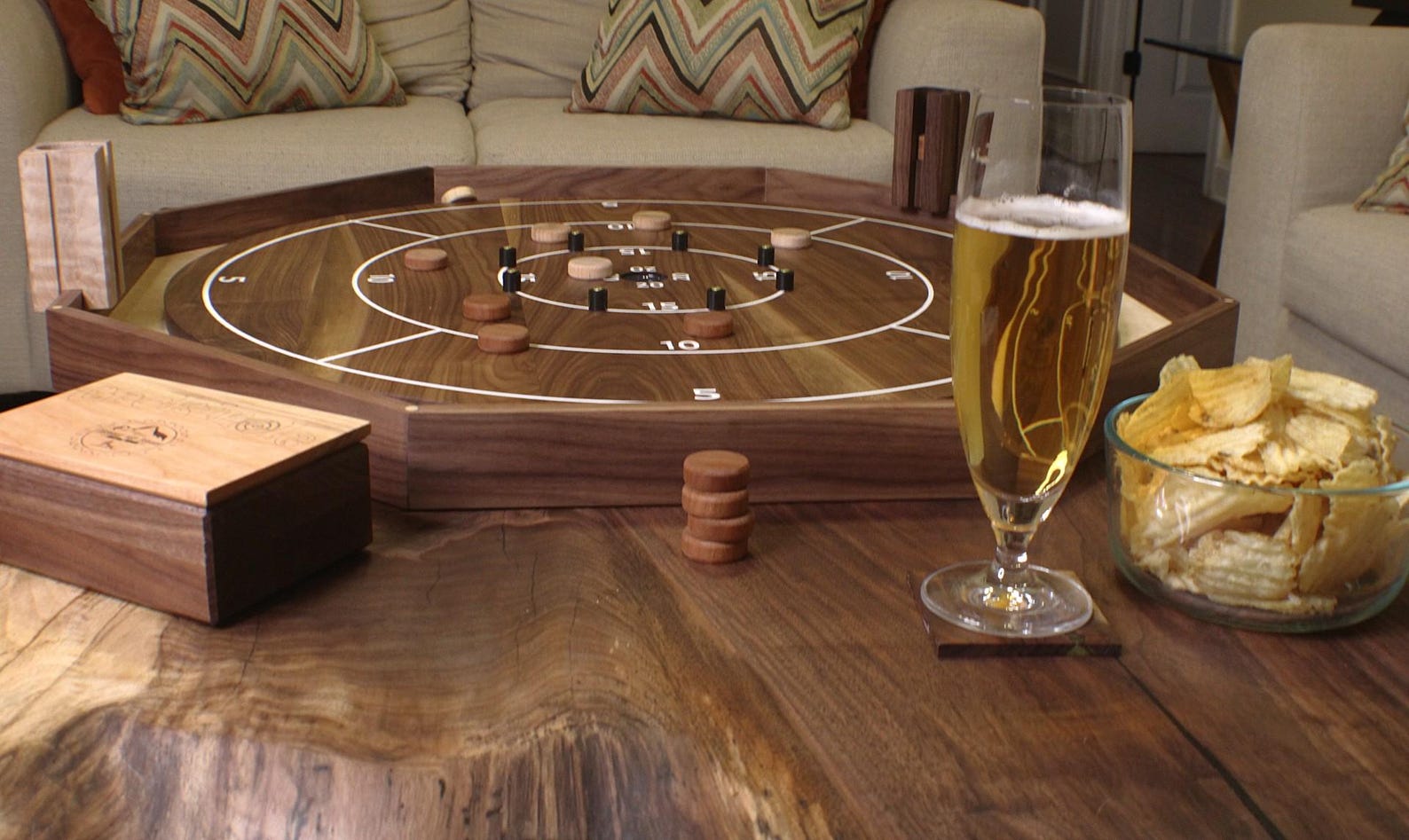Handcrafted Wooden Crokinole Board With a Smooth Finish for Precise ...