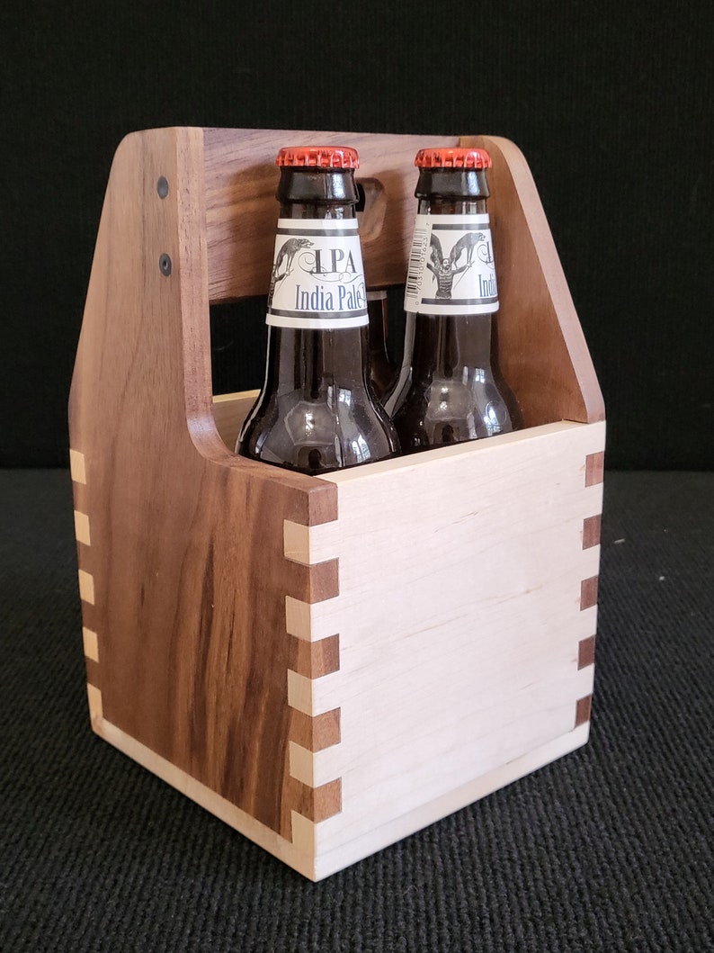 Beer Caddy, Unique Beer Caddy, 4 Pack Beer Caddy, Solid Wood Bottle ...