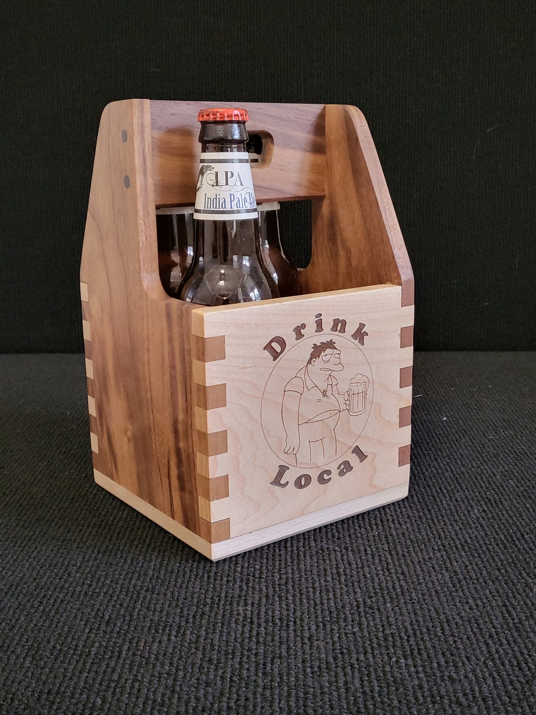 Beer Caddy, Unique Beer Caddy, 4 Pack Beer Caddy, Solid Wood Bottle ...