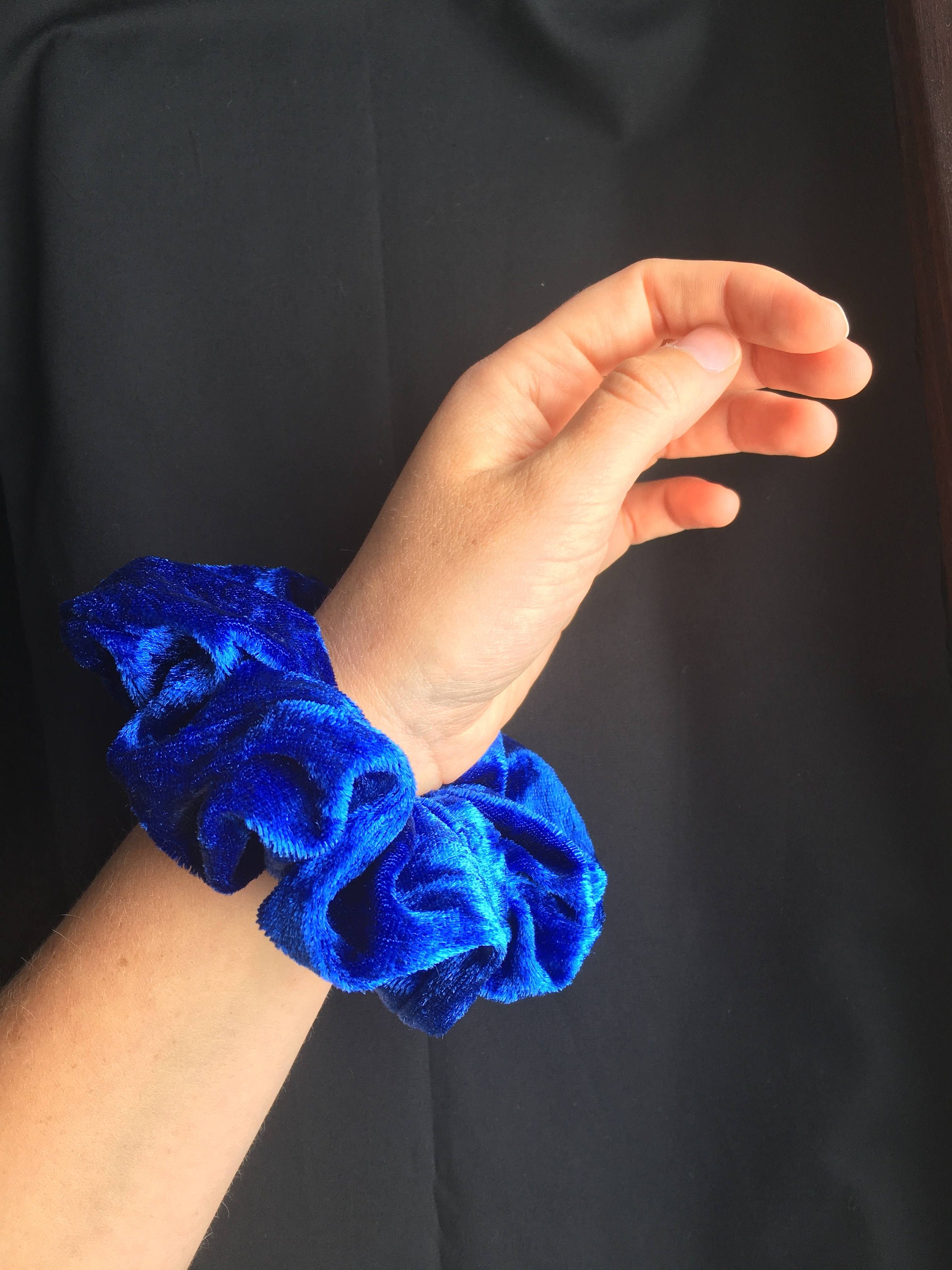 Blue Velvet Scrunchie for Her Blue Scrunchie Scrunchie - Etsy UK