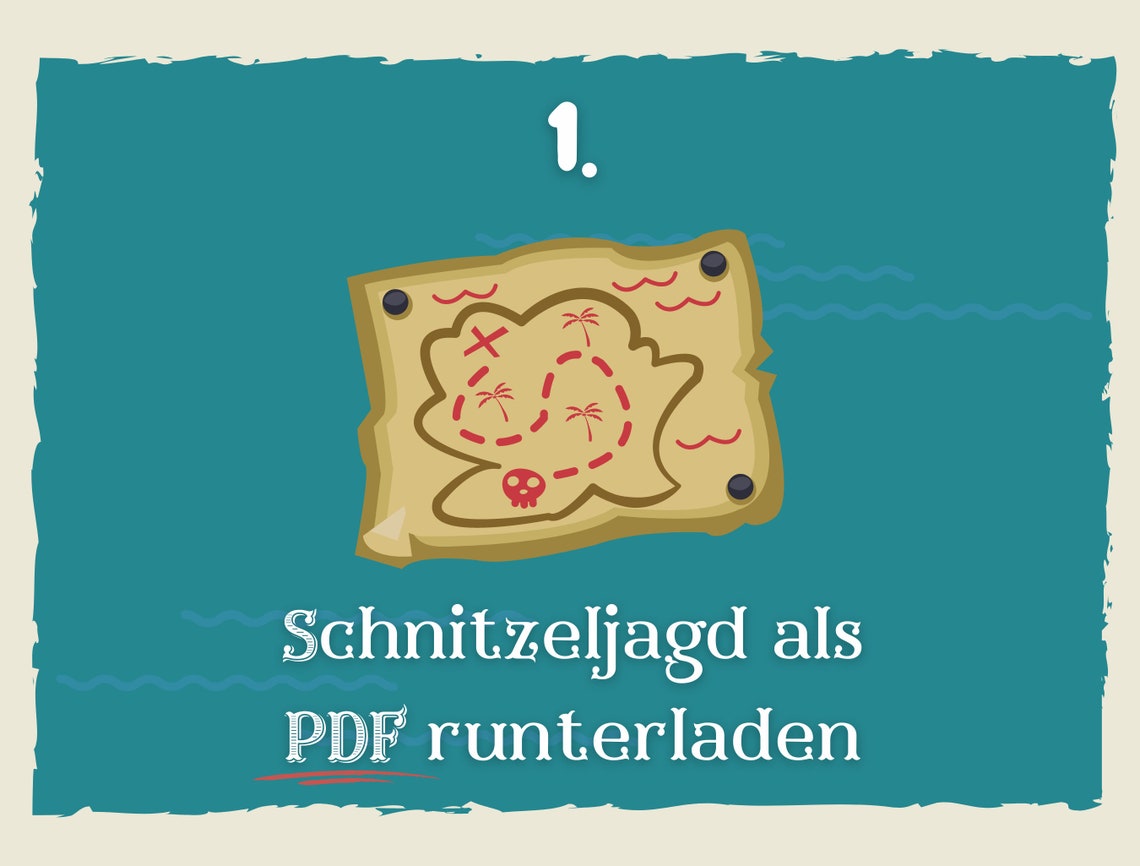 Piraten Schatzsuche für Kinder, Schnitzeljagd Vorlage als PDF, Ideal ...